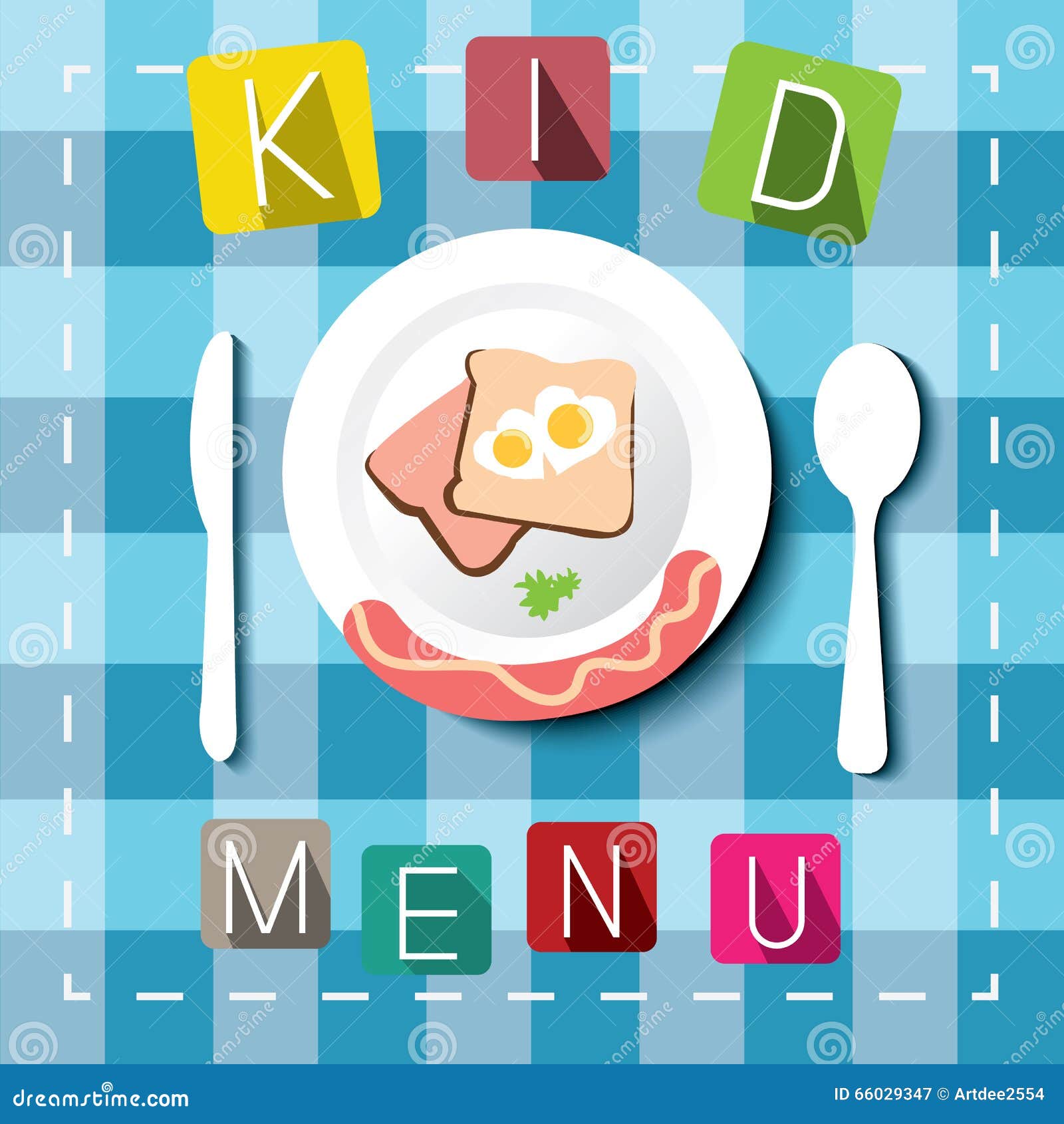 Kids menu, cartoon style stock vector. Illustration of creative - 66029347