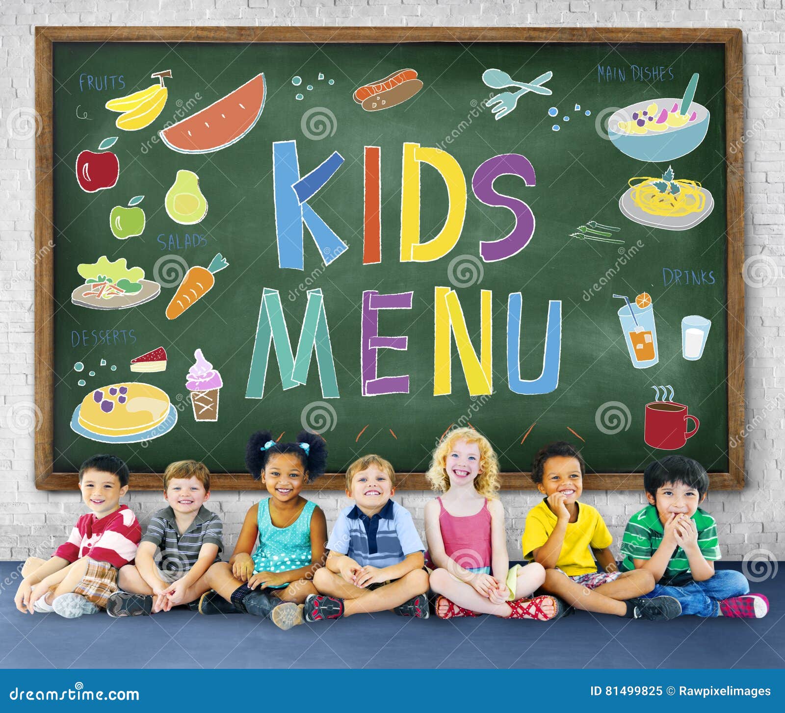 Kids Menu Cuisine Dishes Meal Concept Stock Image - Image of happiness ...