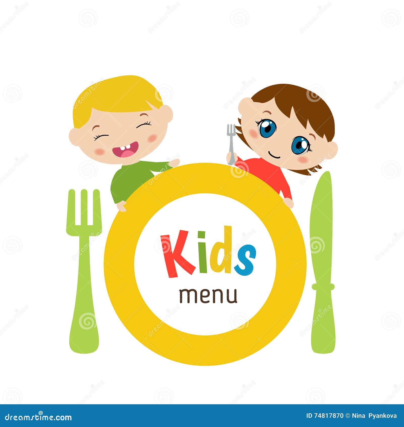 Kids menu design stock vector. Illustration of appetite - 74817870