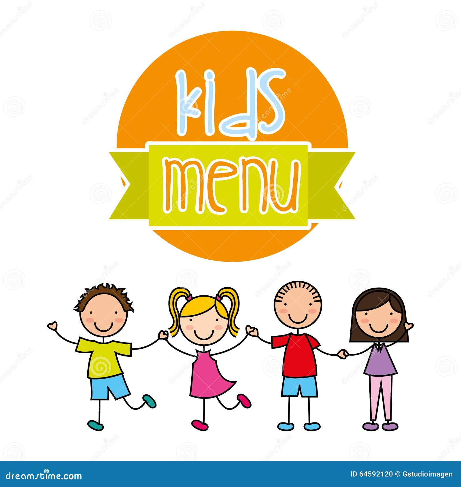 Kids menu design stock illustration. Illustration of template - 64592120
