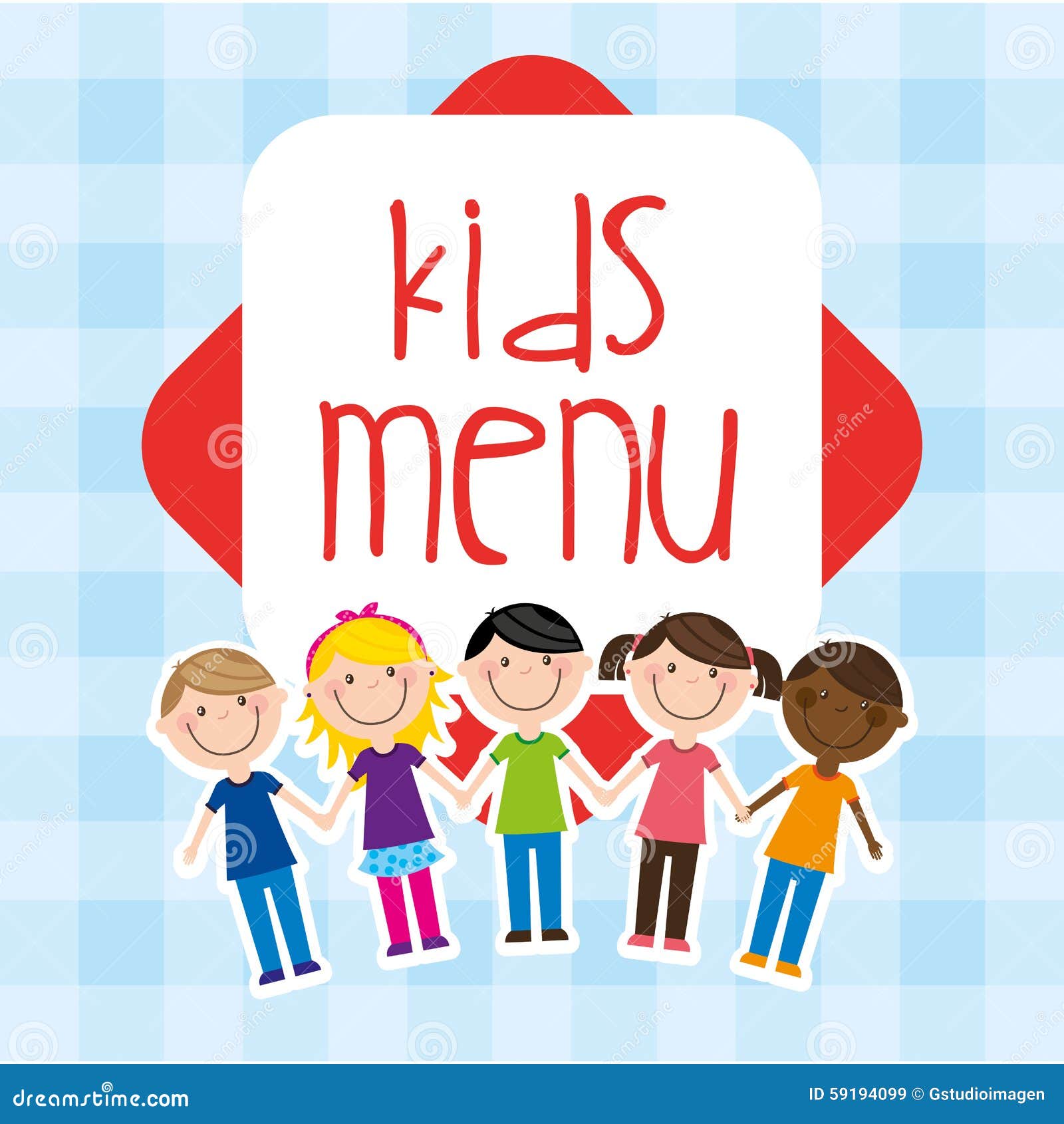 Kids menu stock vector. Illustration of girls, lunch - 59194099
