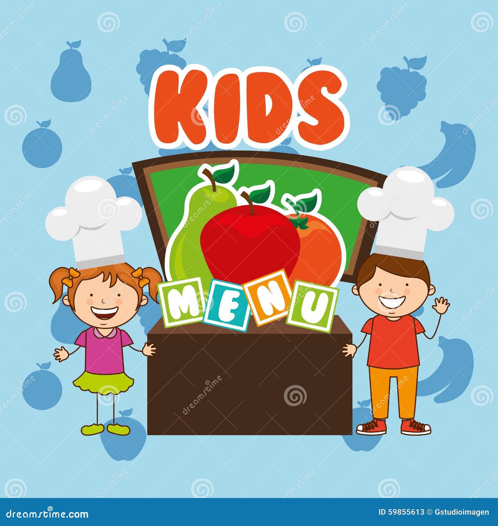 Kids menu stock vector. Illustration of food, postcard - 59855613