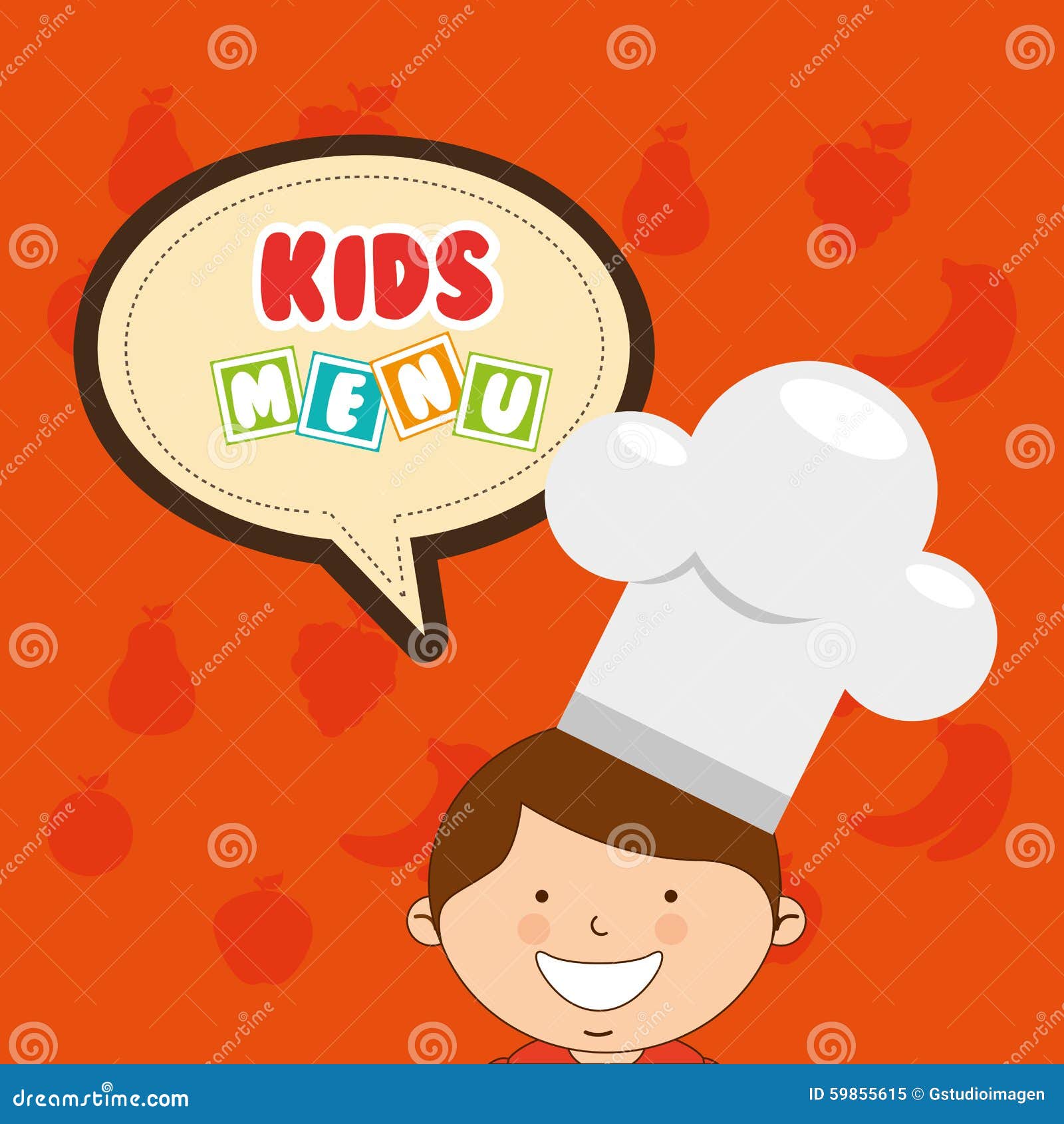 Kids menu stock vector. Illustration of cartoon, card - 59855615