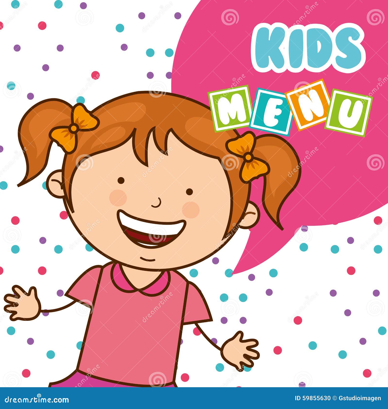 Kids menu stock vector. Illustration of postcard, design - 59855630