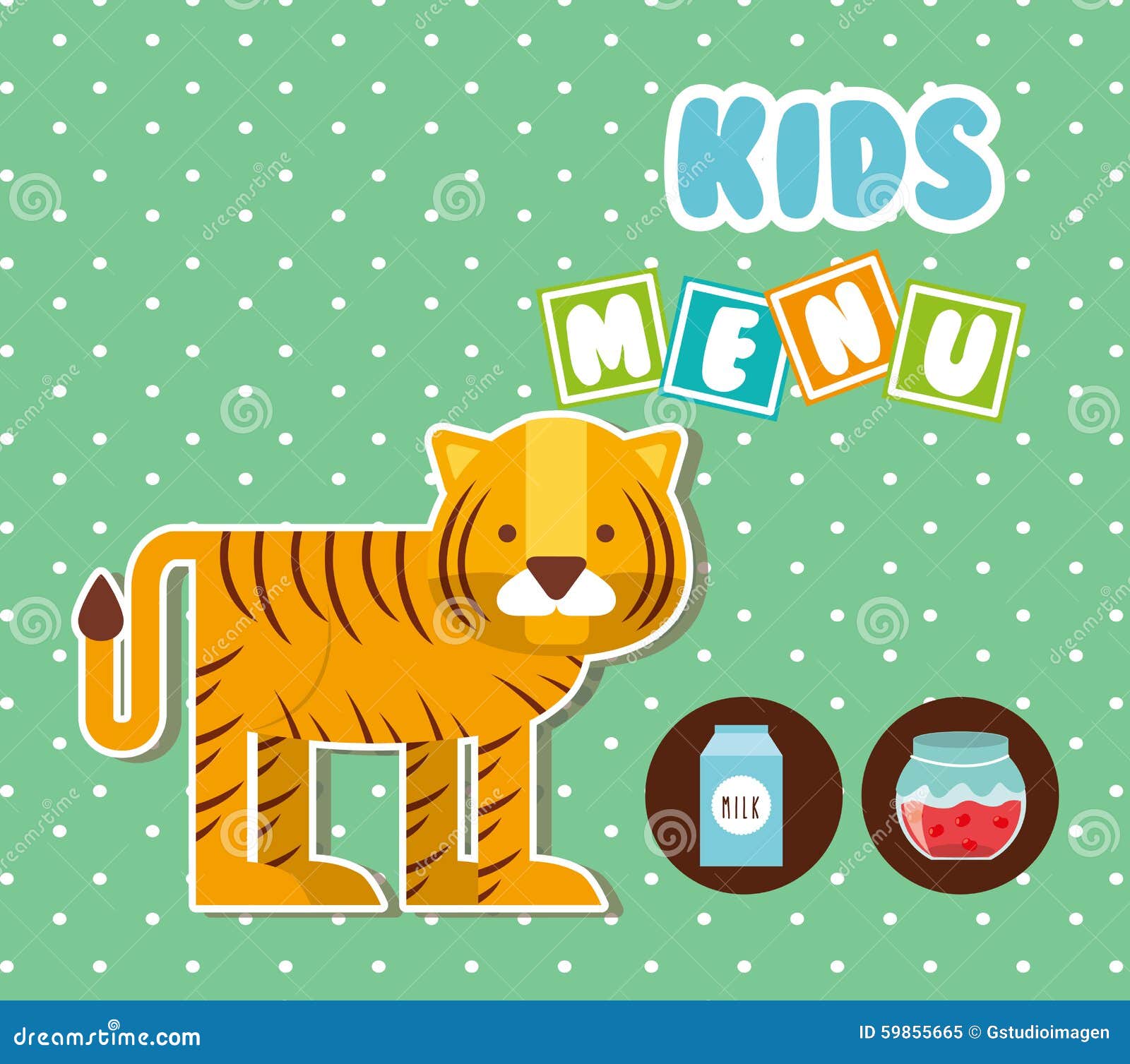 Kids menu stock vector. Illustration of cover, cartoon - 59855665