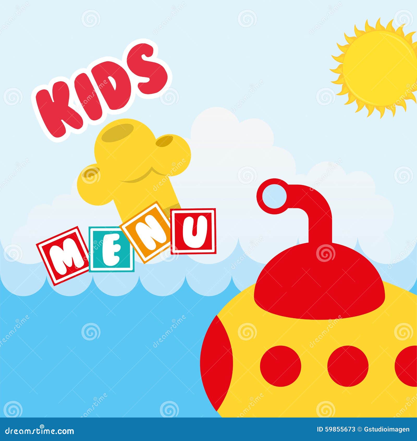 Kids menu stock vector. Illustration of menu, design - 59855673