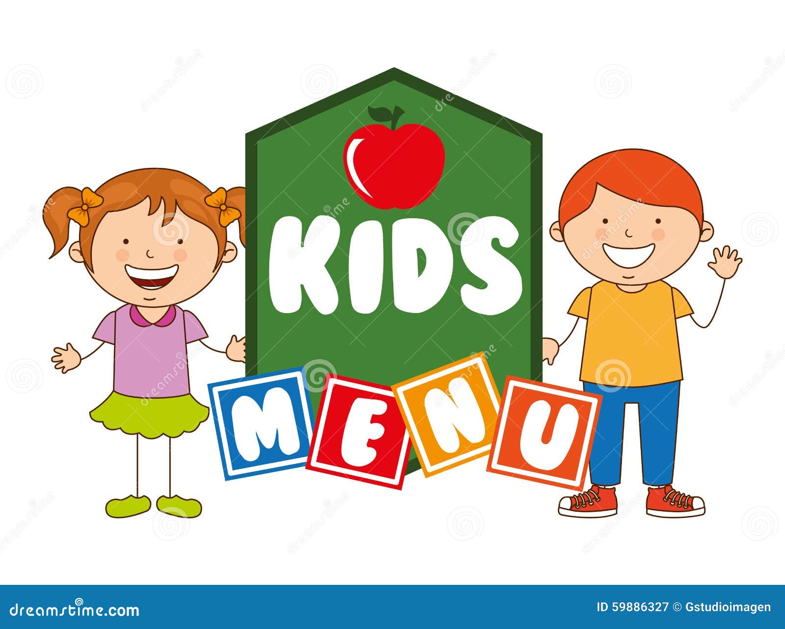 Kids menu stock vector. Illustration of funny, design - 59886327
