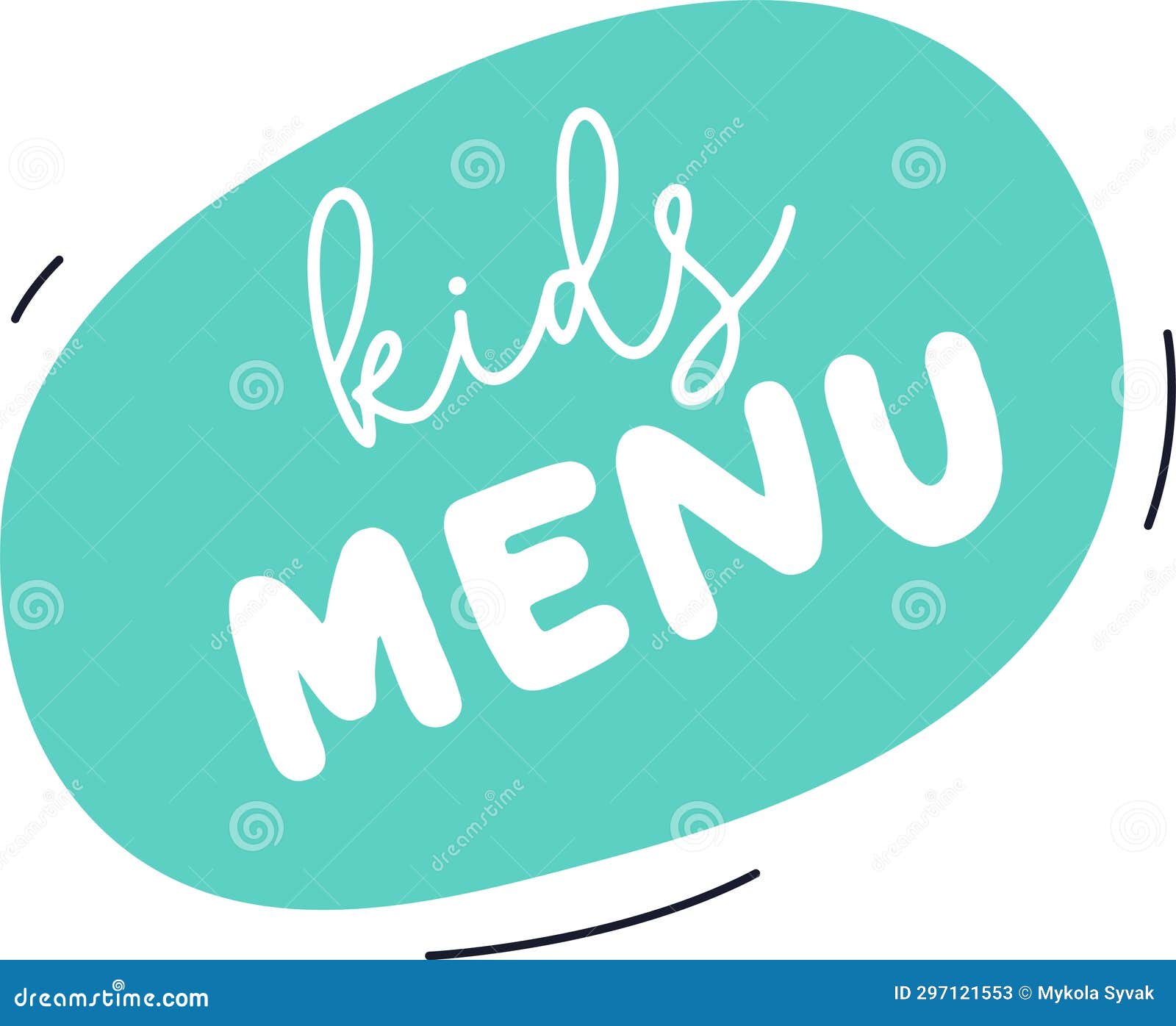 Kids Menu Lettering Sticker Stock Vector - Illustration of logo, sign ...