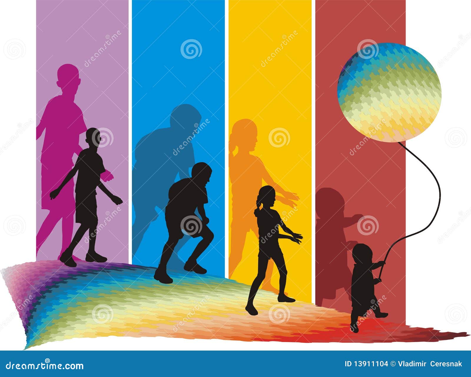 Kids on the move stock vector. Illustration of small - 13911104