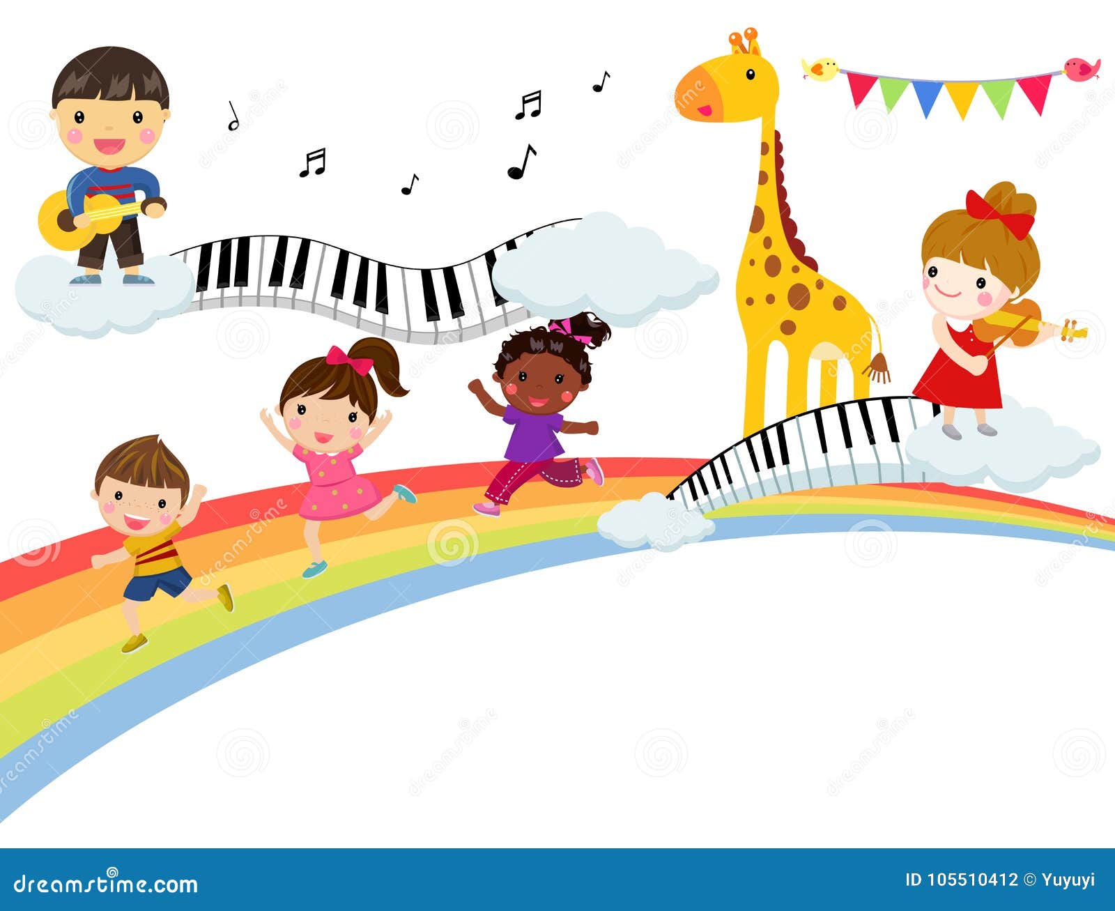 Kids and music stock vector. Illustration of dance, people - 105510412