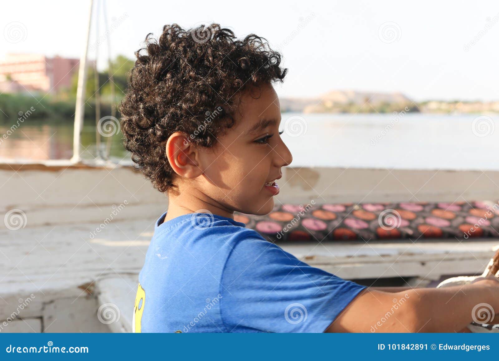 Kids at Nile River stock image. Image of green, stone - 101842891
