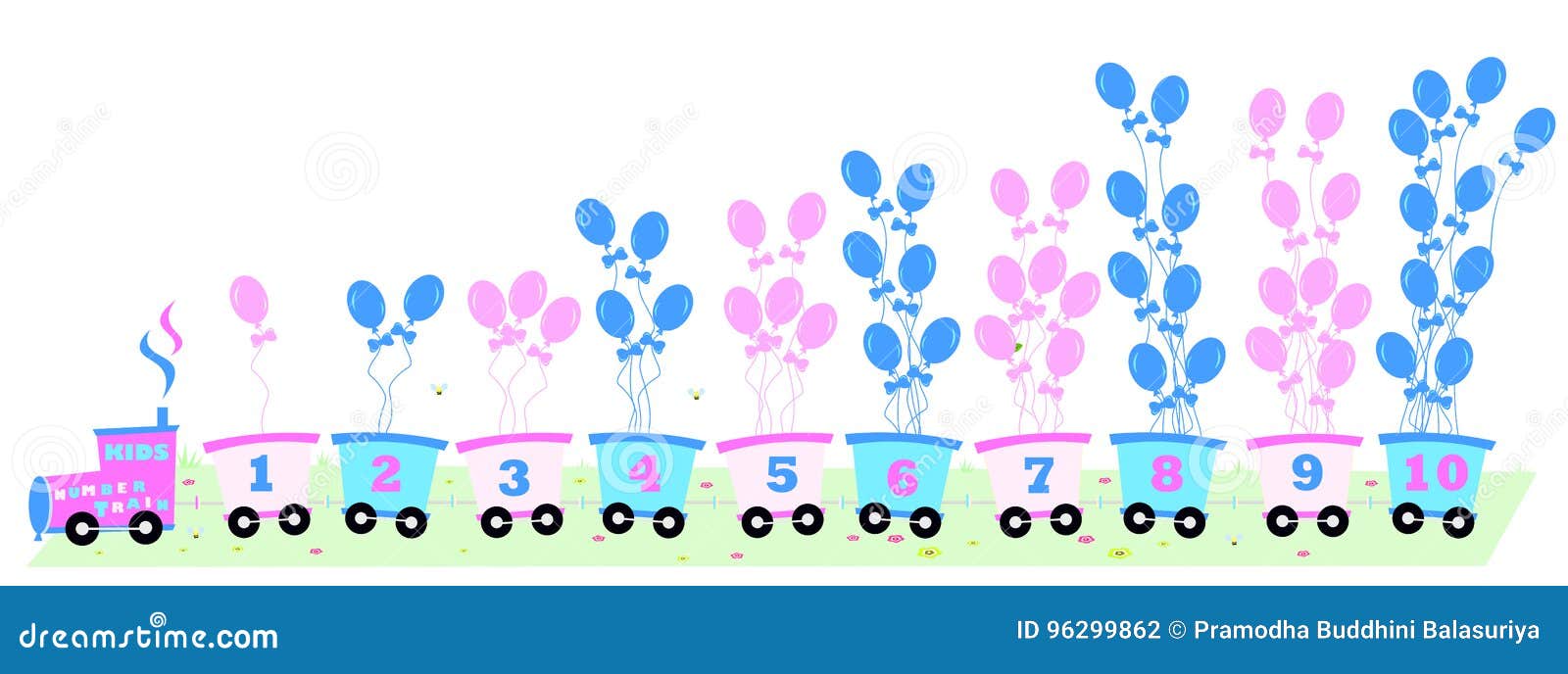 Kids Number train stock vector. Illustration of school - 96299862