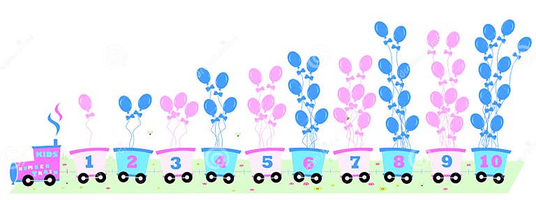 Kids Number train stock vector. Illustration of multiplication - 96300889