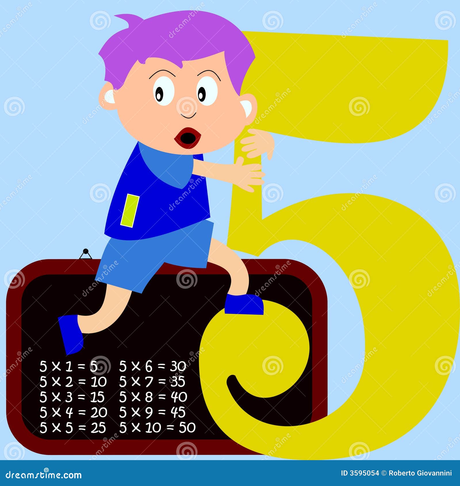 Kids & Numbers Series - 5 Stock Illustration - Illustration of ...