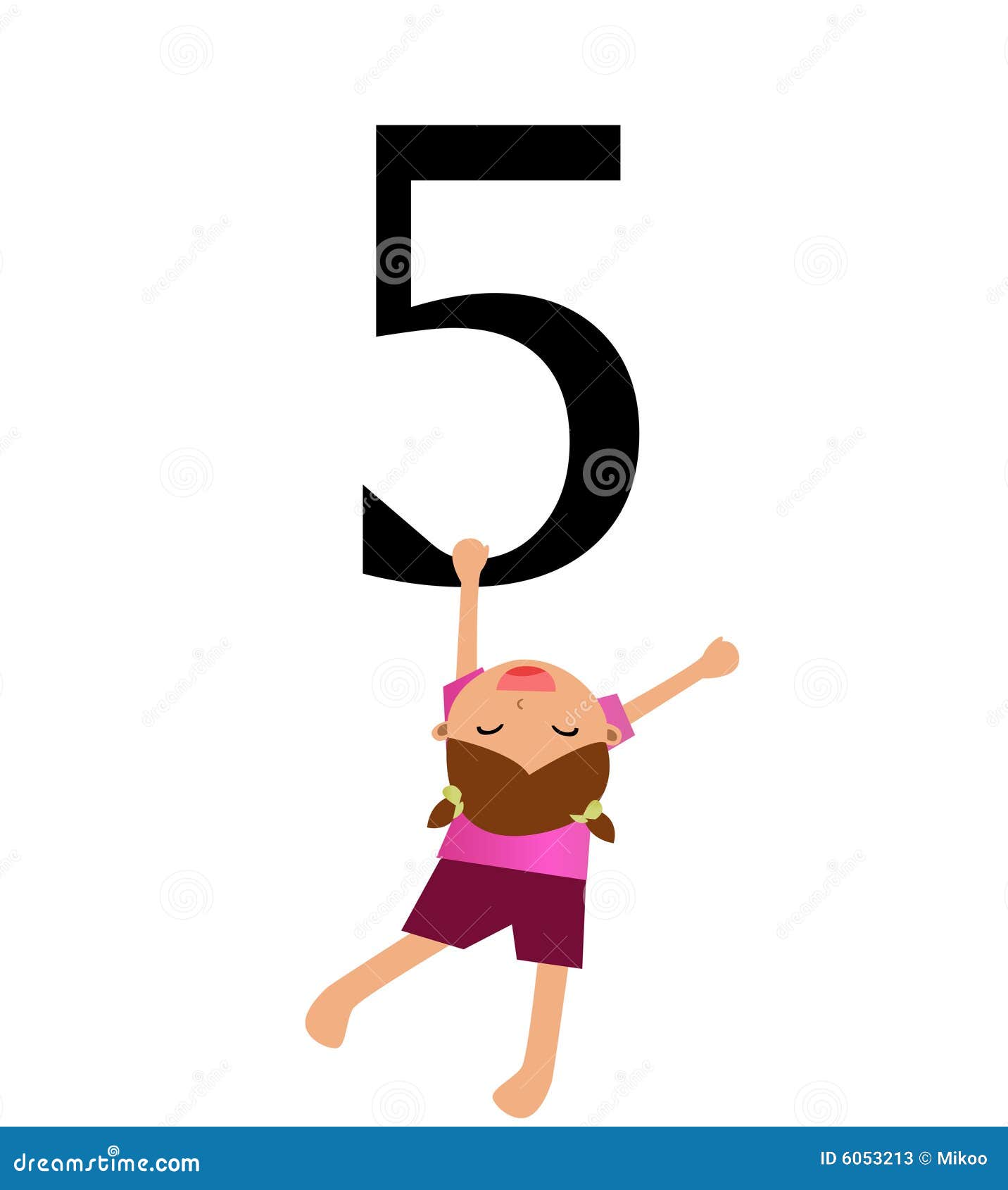 Kids & Numbers Series -5 Stock Vector - Illustration of draw, cute: 6053213