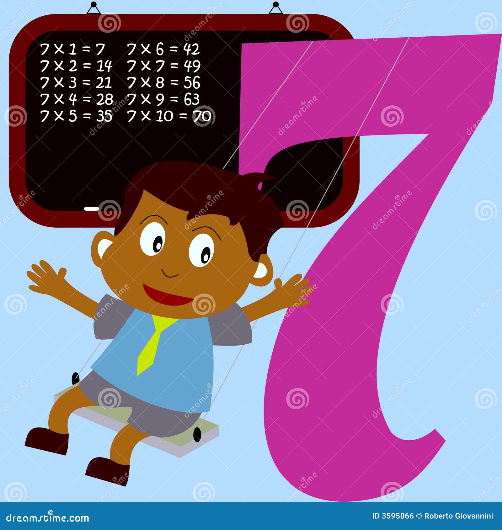 Kids & Numbers Series - 7 Stock Illustration - Illustration of ...
