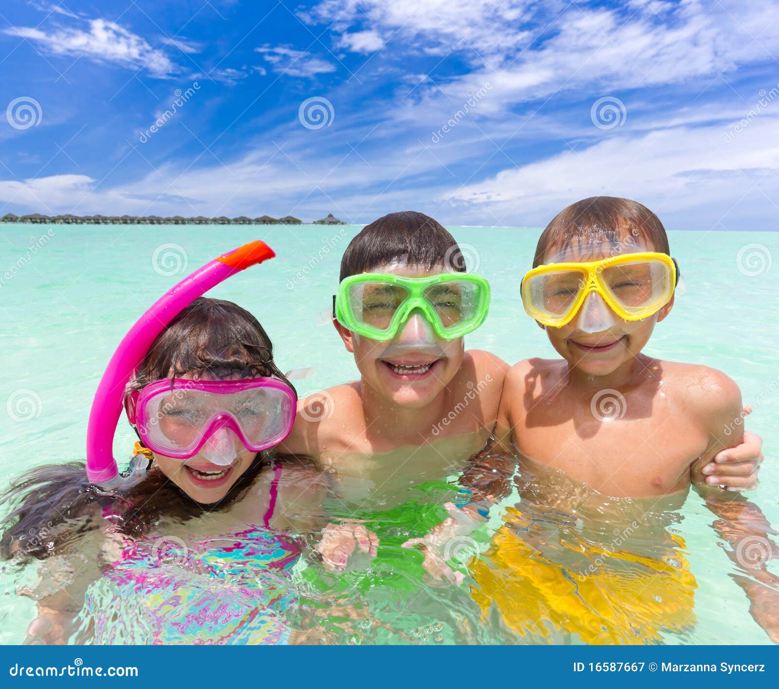 Kids in the ocean stock image. Image of suits, sibling - 16587667