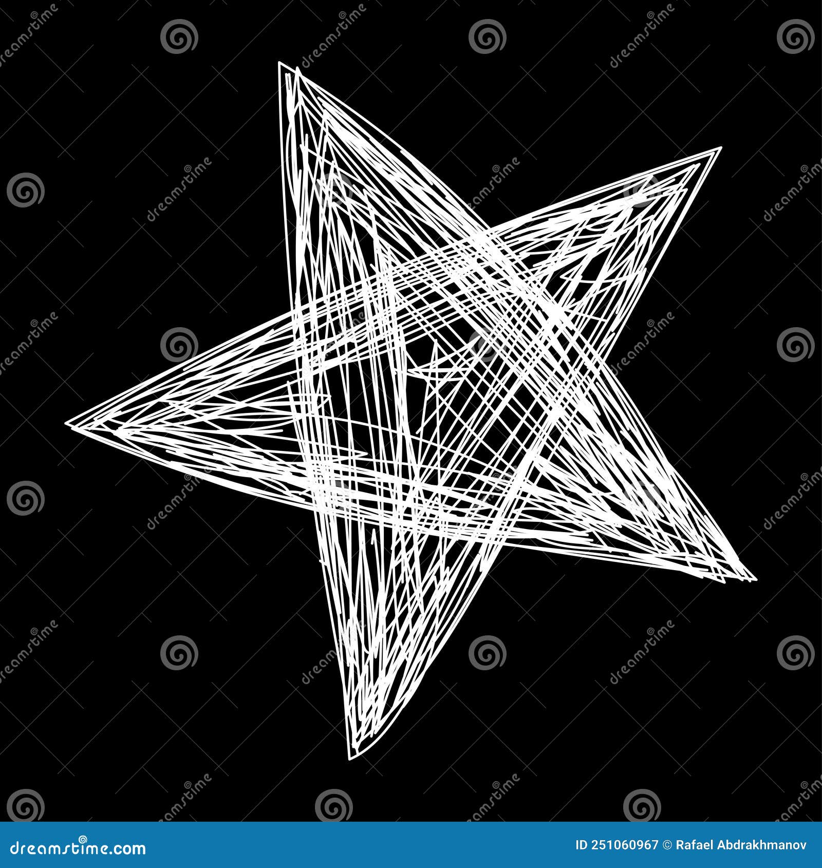 Kids Outline Hand Drawn in Chalk Vector Star on the Black Chalkboard ...