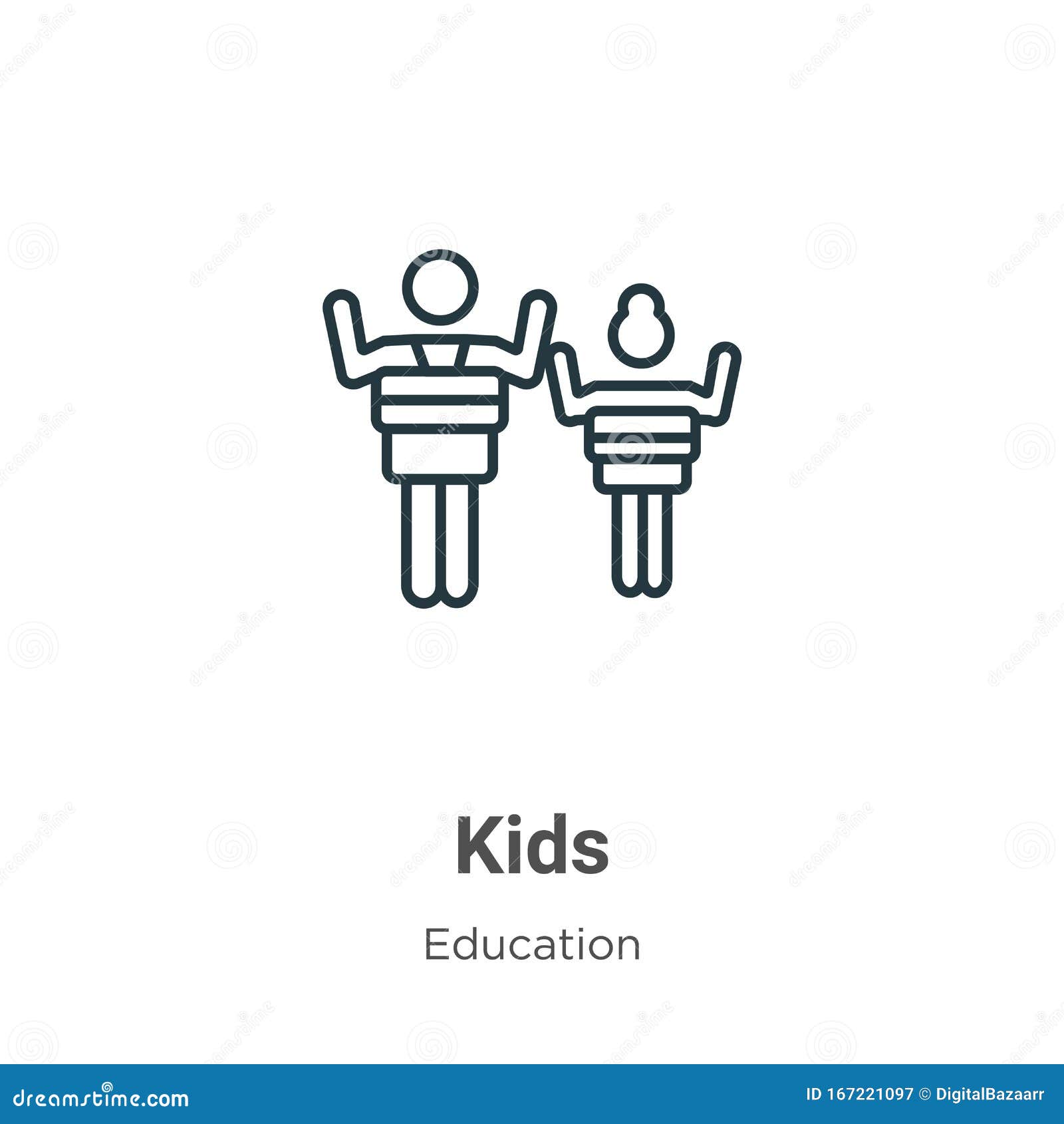 Kids Outline Vector Icon. Thin Line Black Kids Icon, Flat Vector Simple ...