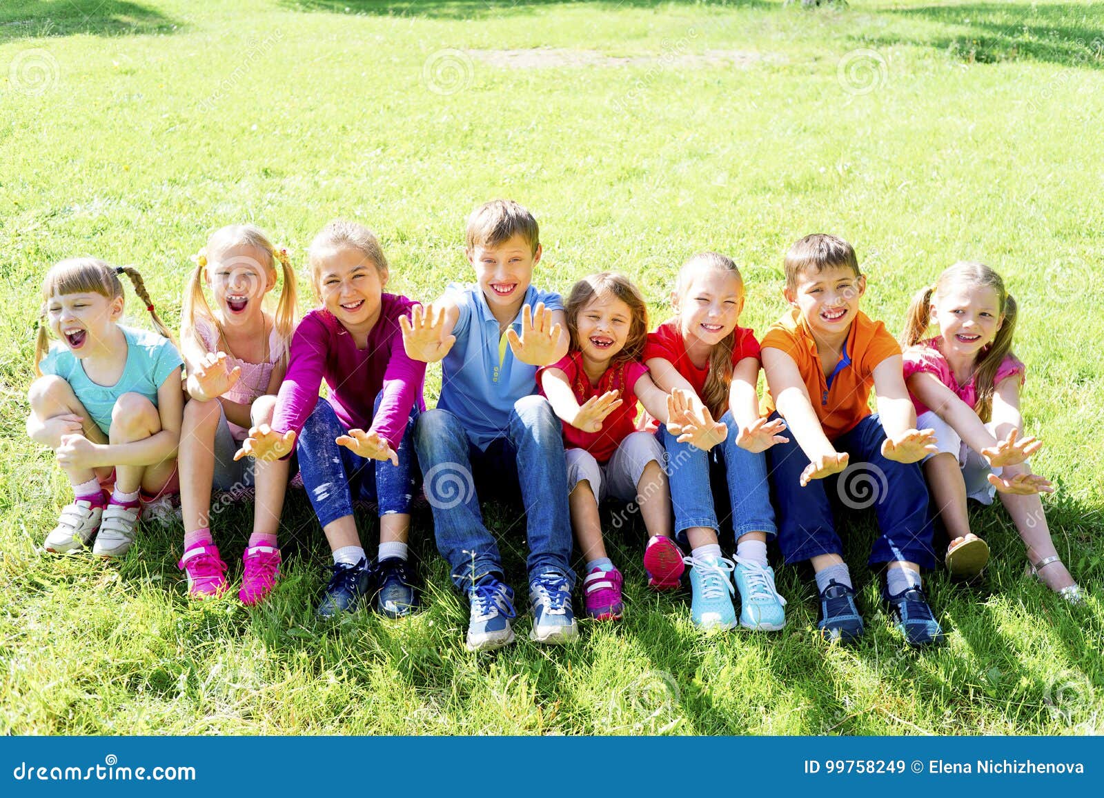 Kids outside in park stock image. Image of park, girl - 99758249