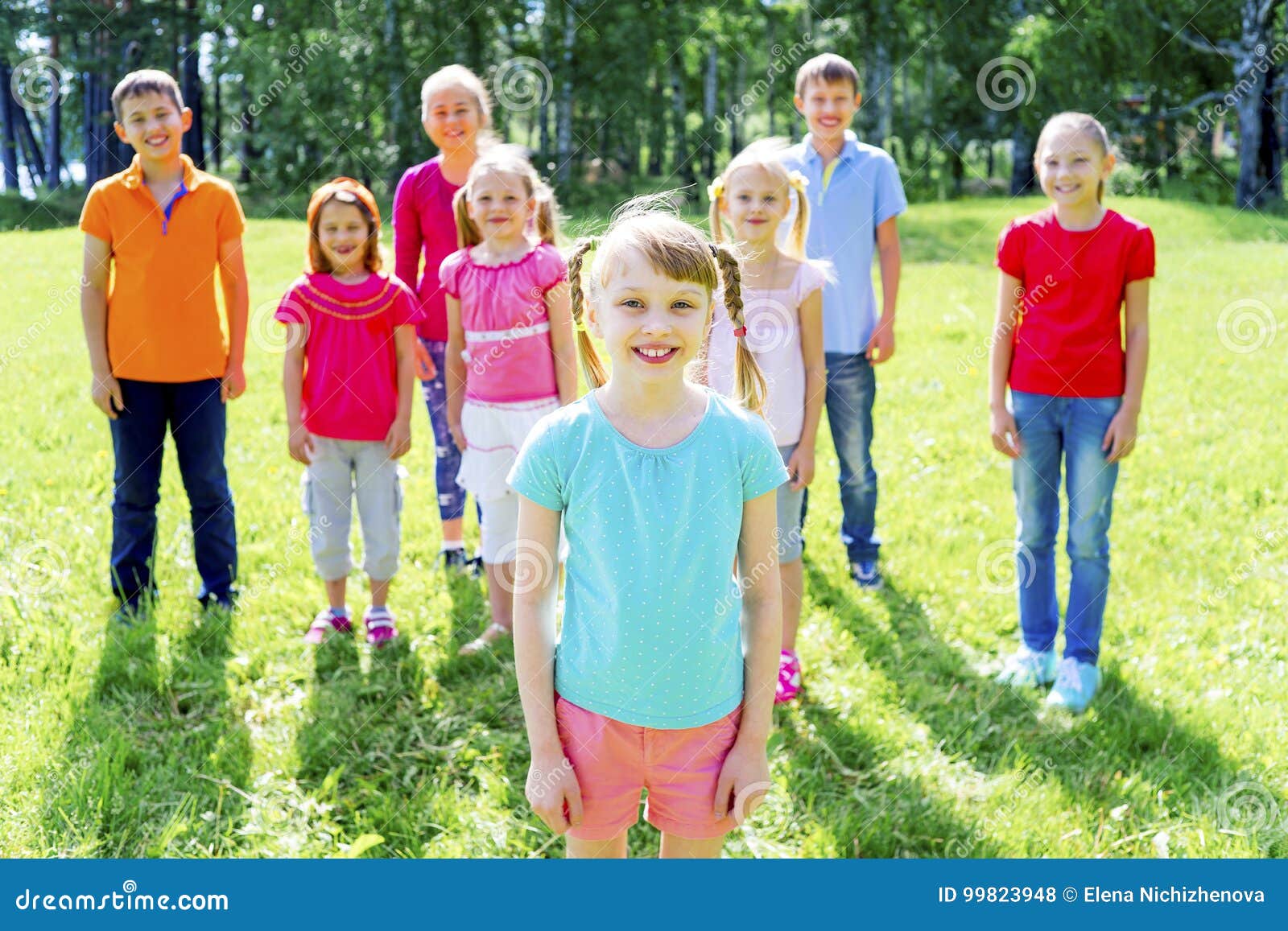 Kids outside in park stock photo. Image of summer, outside - 99823948