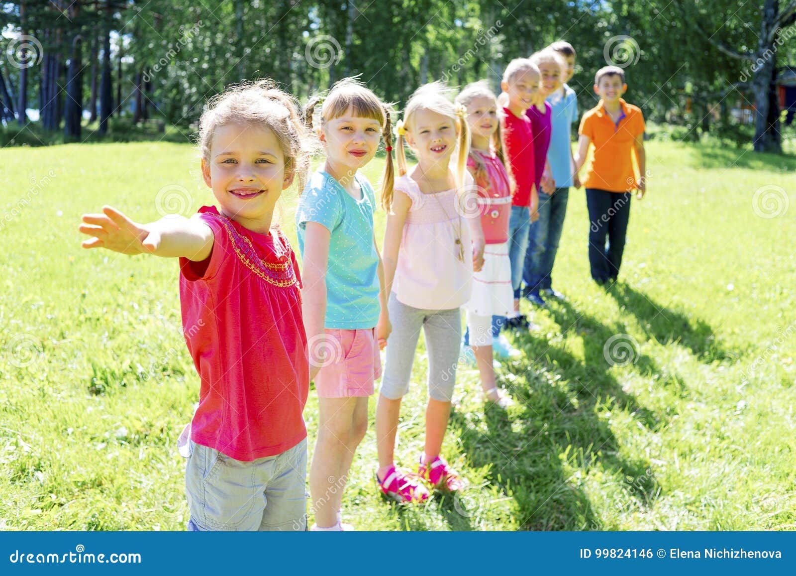 Kids outside in park stock photo. Image of spring, park - 99824146