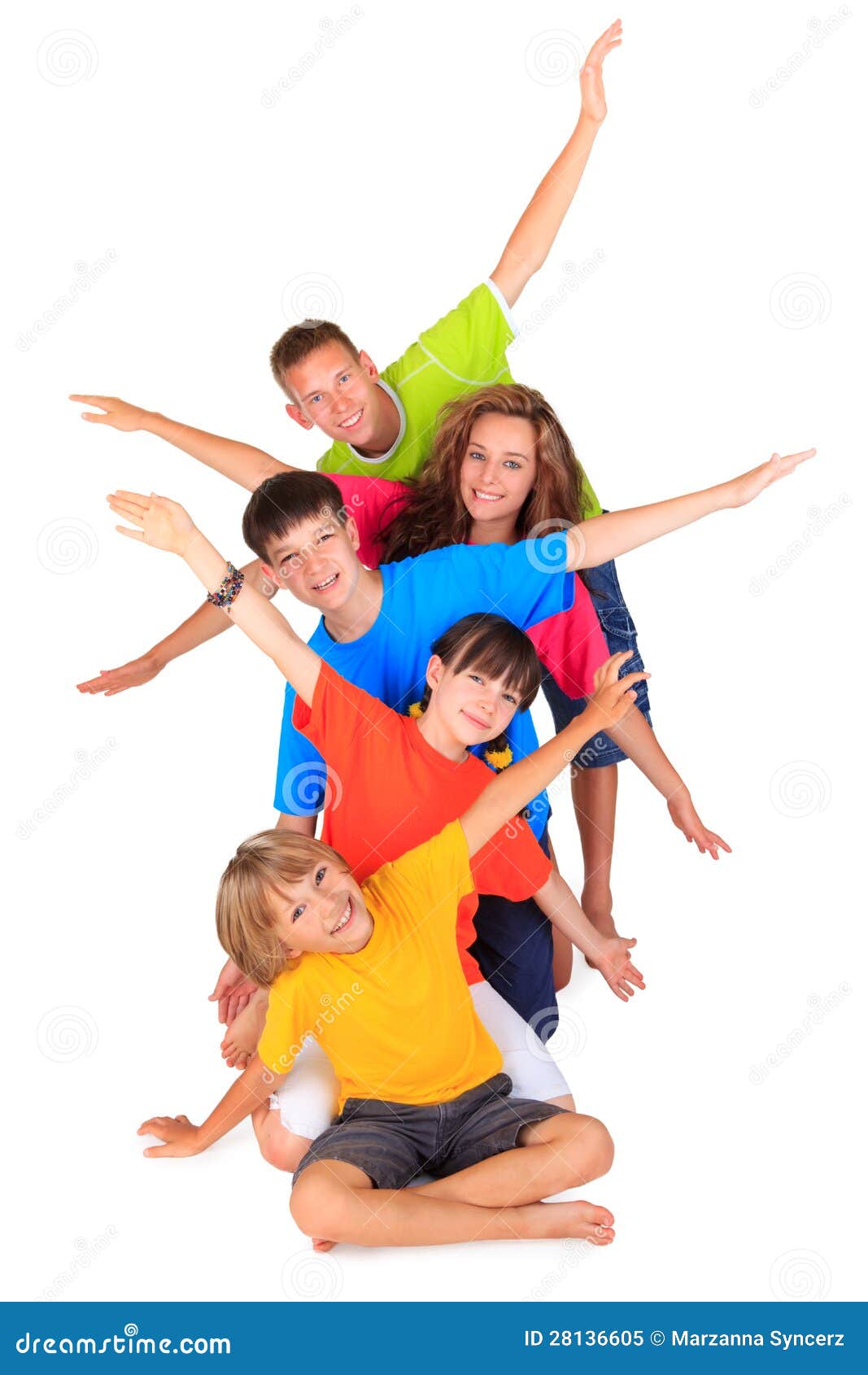 Kids with Outstretched Arms Stock Image - Image of sisters, arms: 28136605