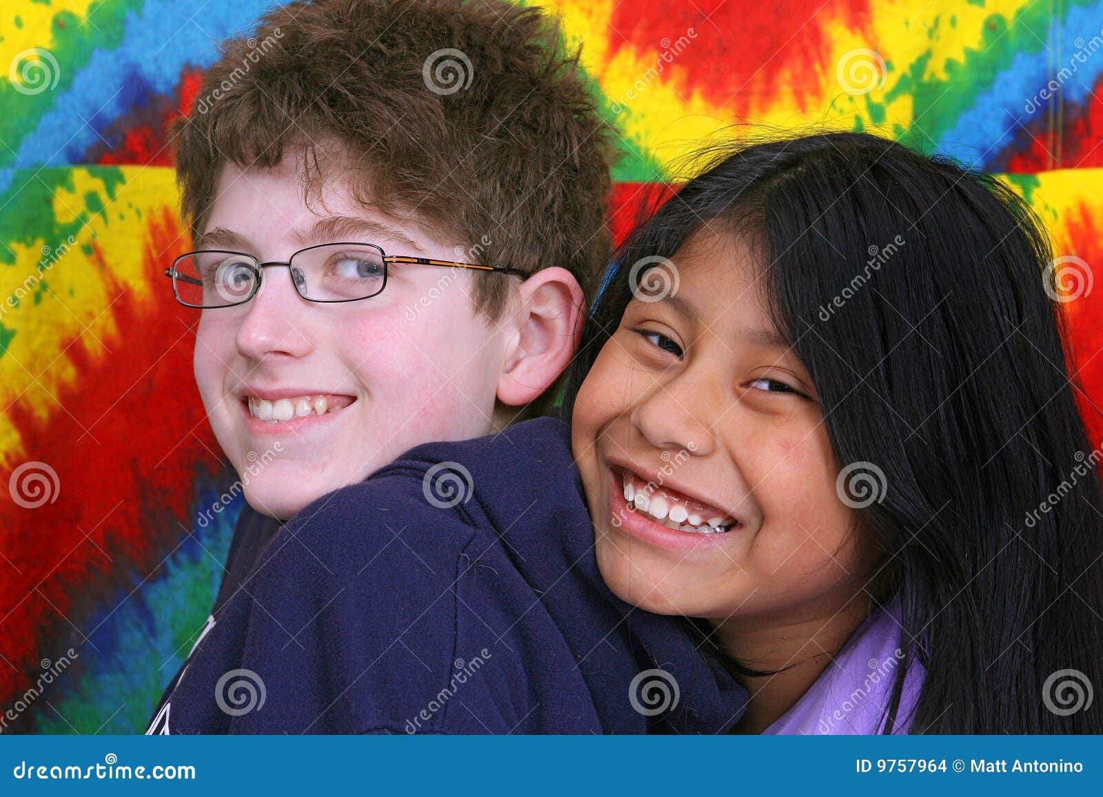 Kids over colors stock photo. Image of female, cheerful - 9757964