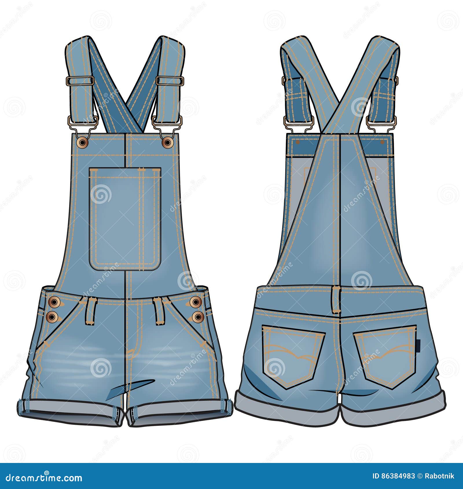 Kids Overall Cartoon Vector | CartoonDealer.com #86385103