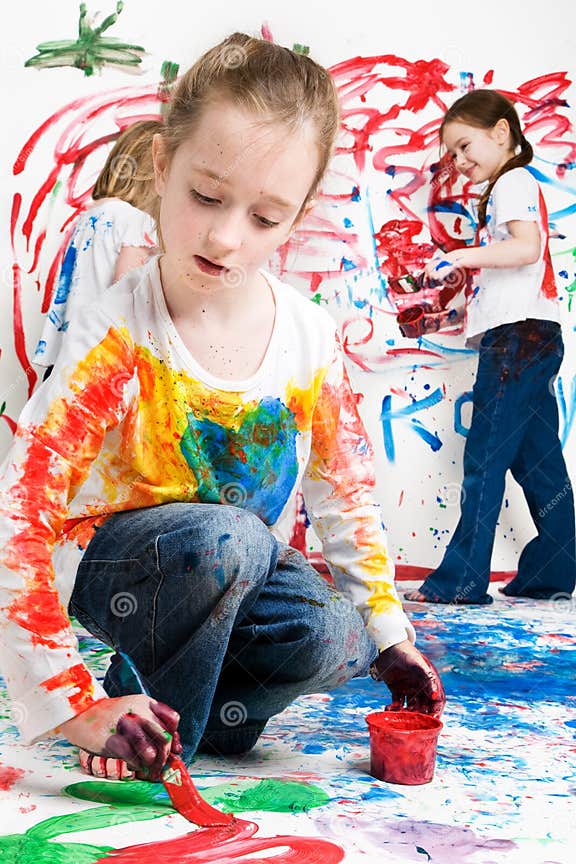 Kids paining stock image. Image of artistic, female, artist - 8062623