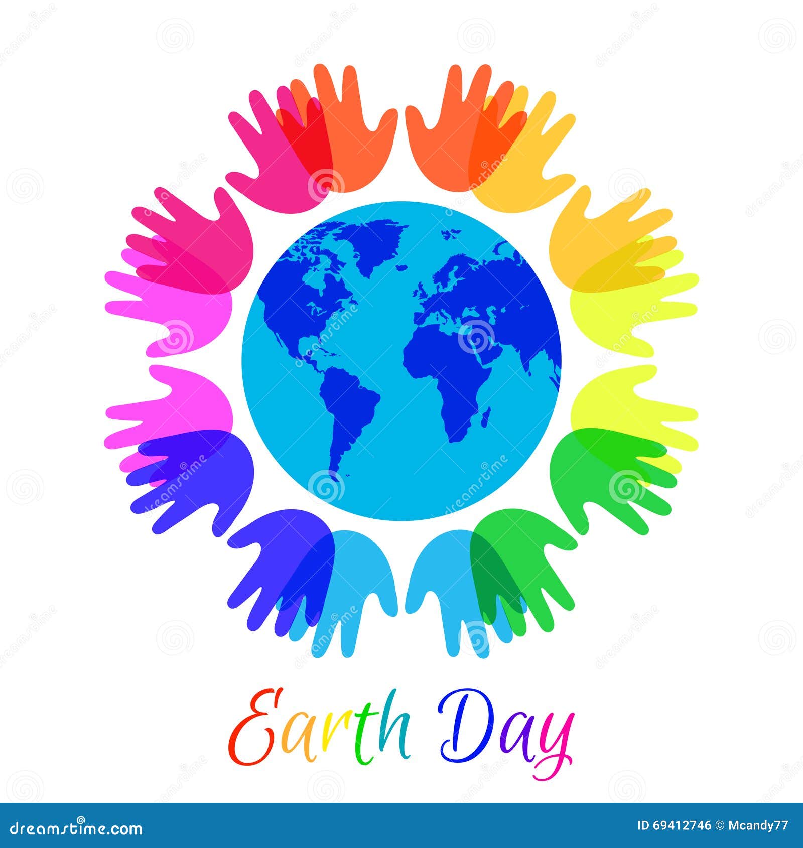 Kids Palms Around Planet Earth Stock Vector - Illustration of april ...