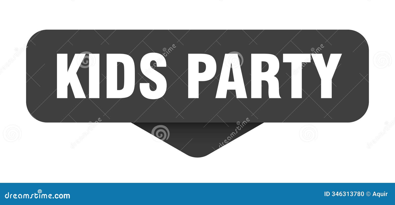 Kids Party Sticker. Kids Party Sign on Transparent Background Stock ...