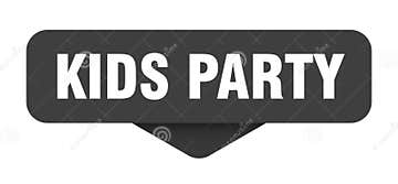 Kids Party Sticker. Kids Party Sign on Transparent Background Stock ...