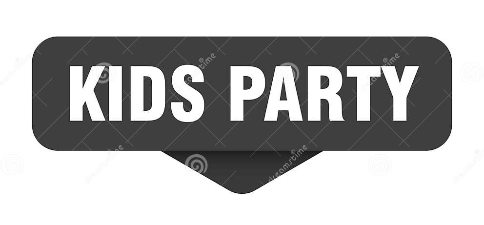 Kids Party Sticker. Kids Party Sign on Transparent Background Stock ...