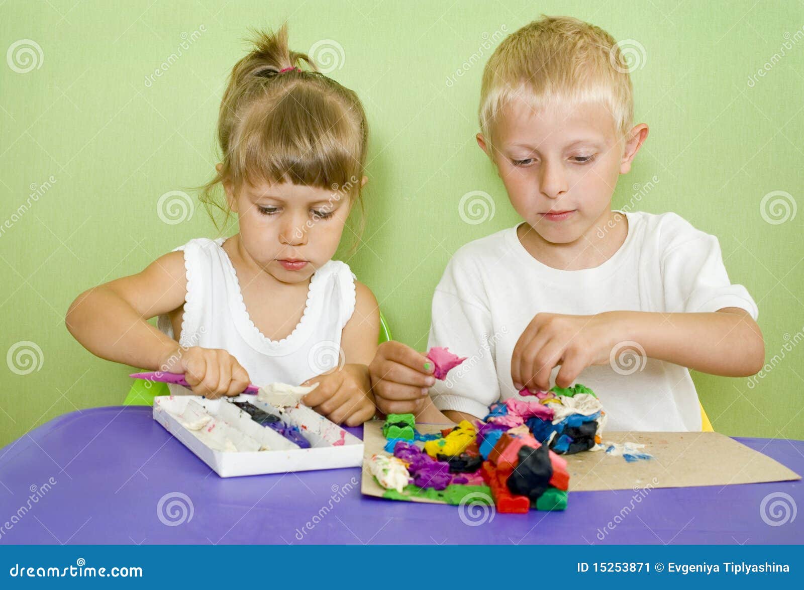 Kids Passionate about Modeling Stock Image - Image of development ...