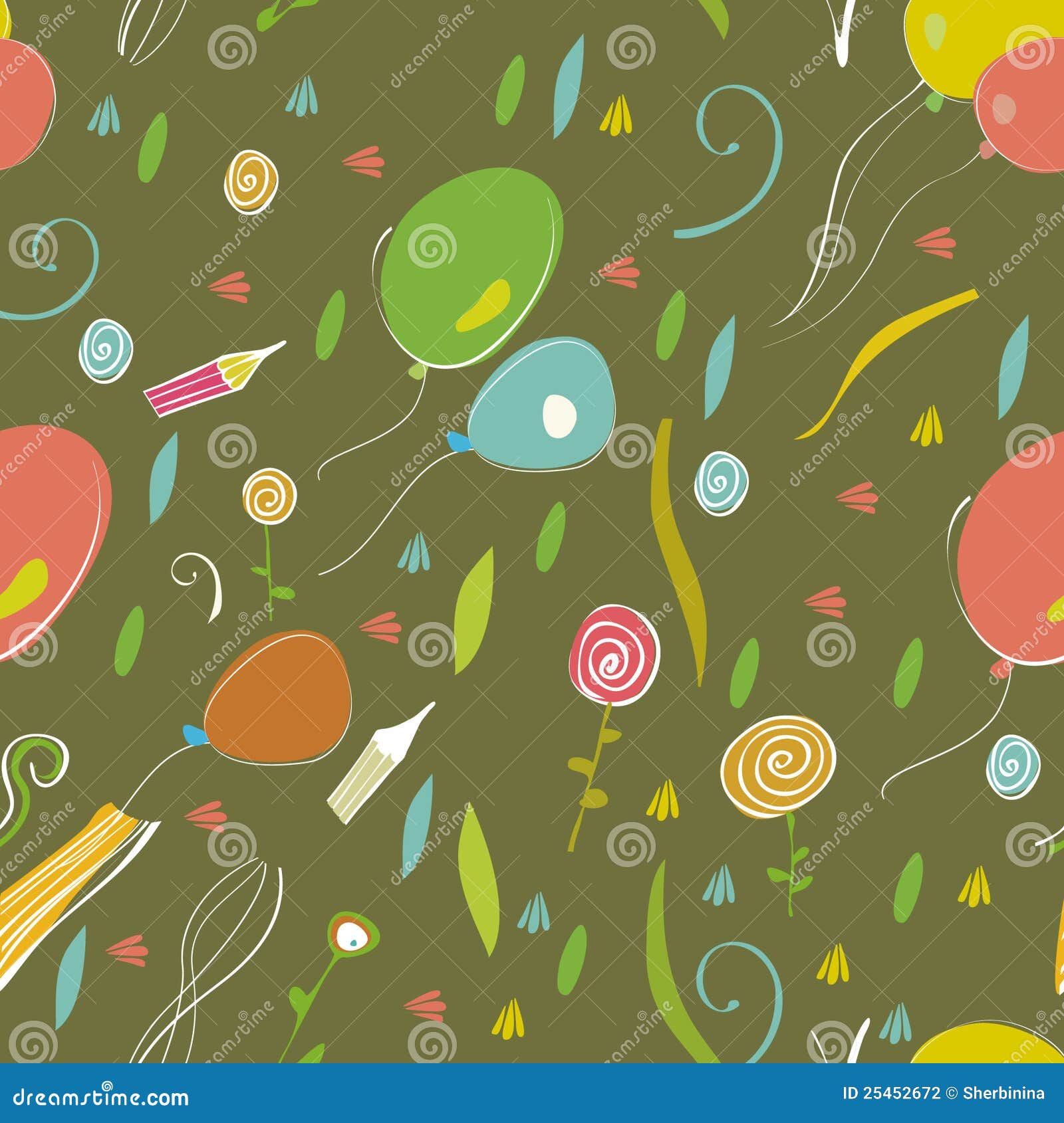 Kids pattern Wallpaper stock vector. Illustration of pattern - 25452672