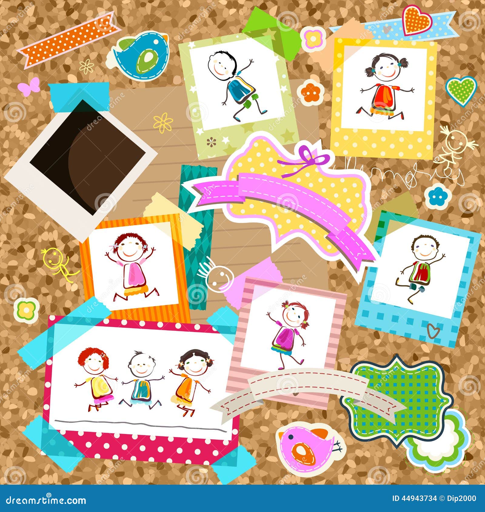 Kids and photo frames stock vector. Illustration of child - 44943734