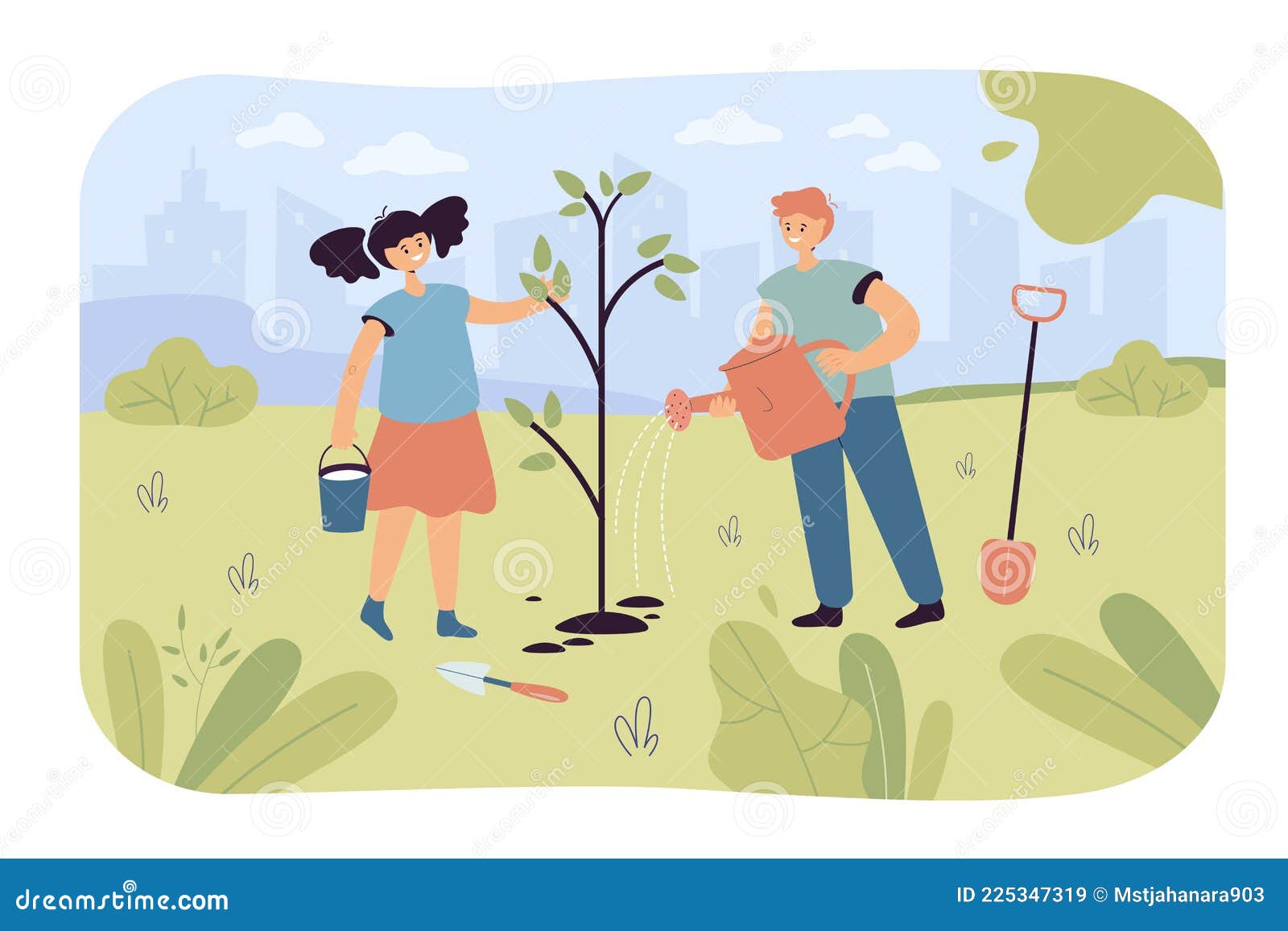 Reforestation Concept. Forest Restoration, Reforestation Planting Trees ...