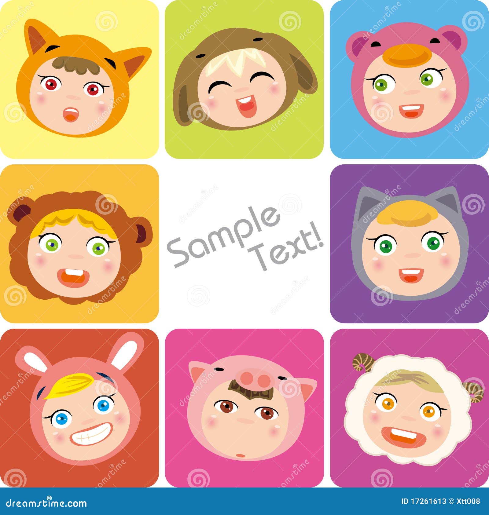 Kids play animals stock vector. Illustration of frame - 17261613