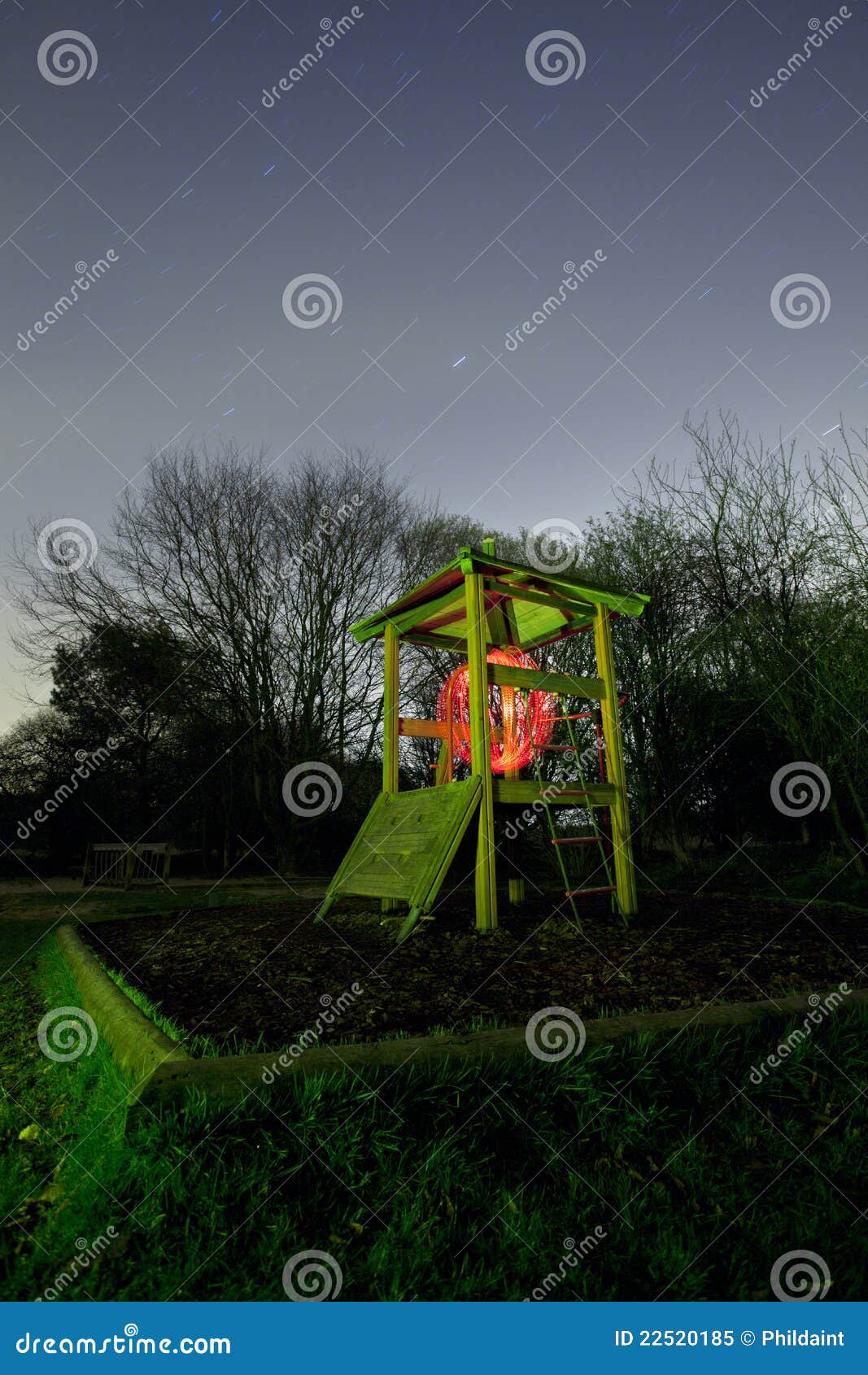 Kids play area at night stock image. Image of play, area - 22520185