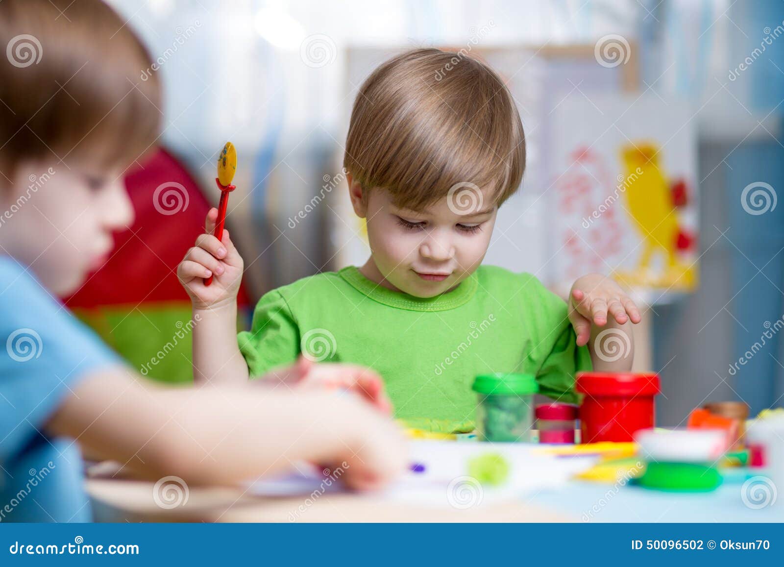 Kids with Play Clay at Home Stock Photo - Image of home, adorable: 50096502