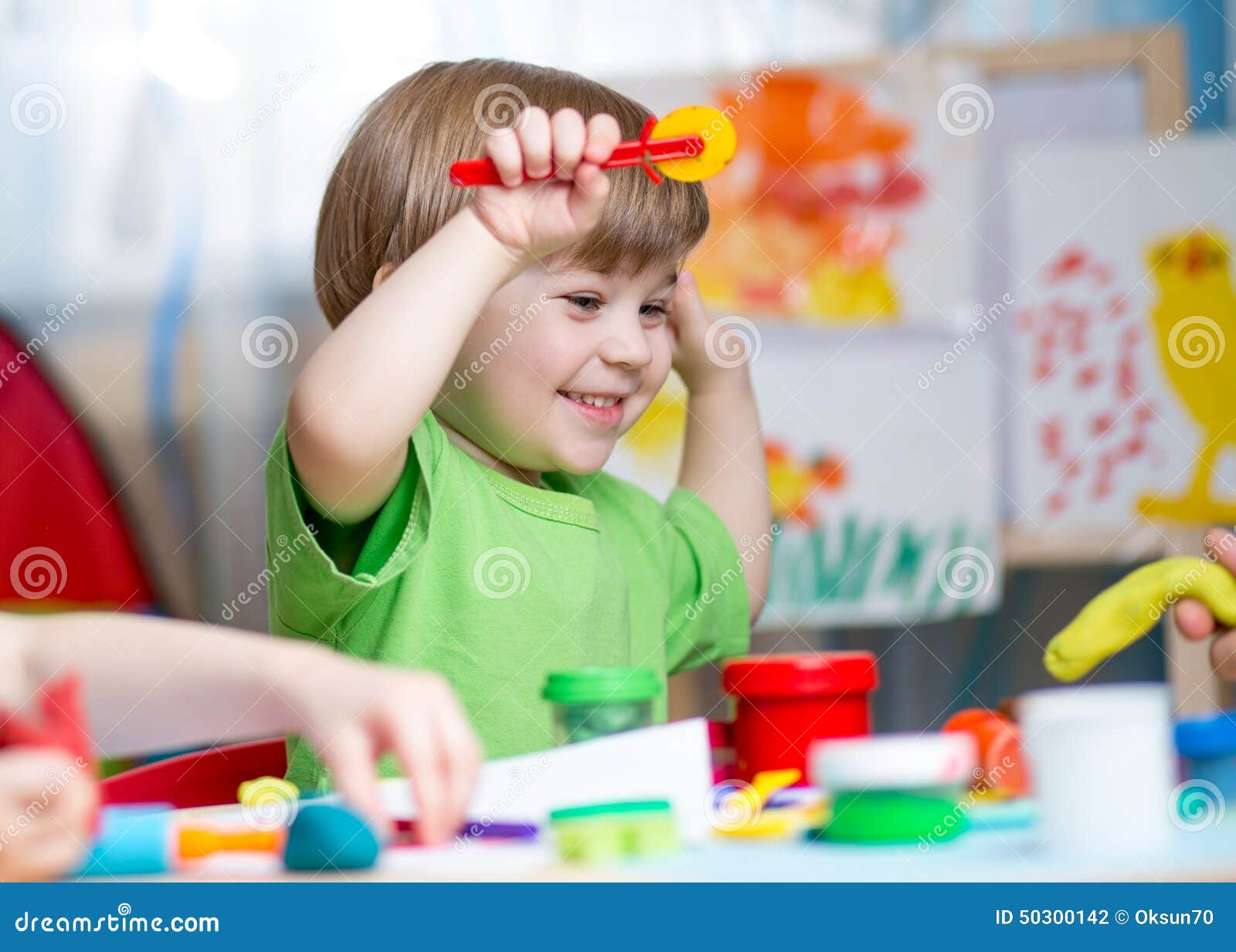Kids with Play Clay at Home Stock Photo - Image of handcraft, education ...