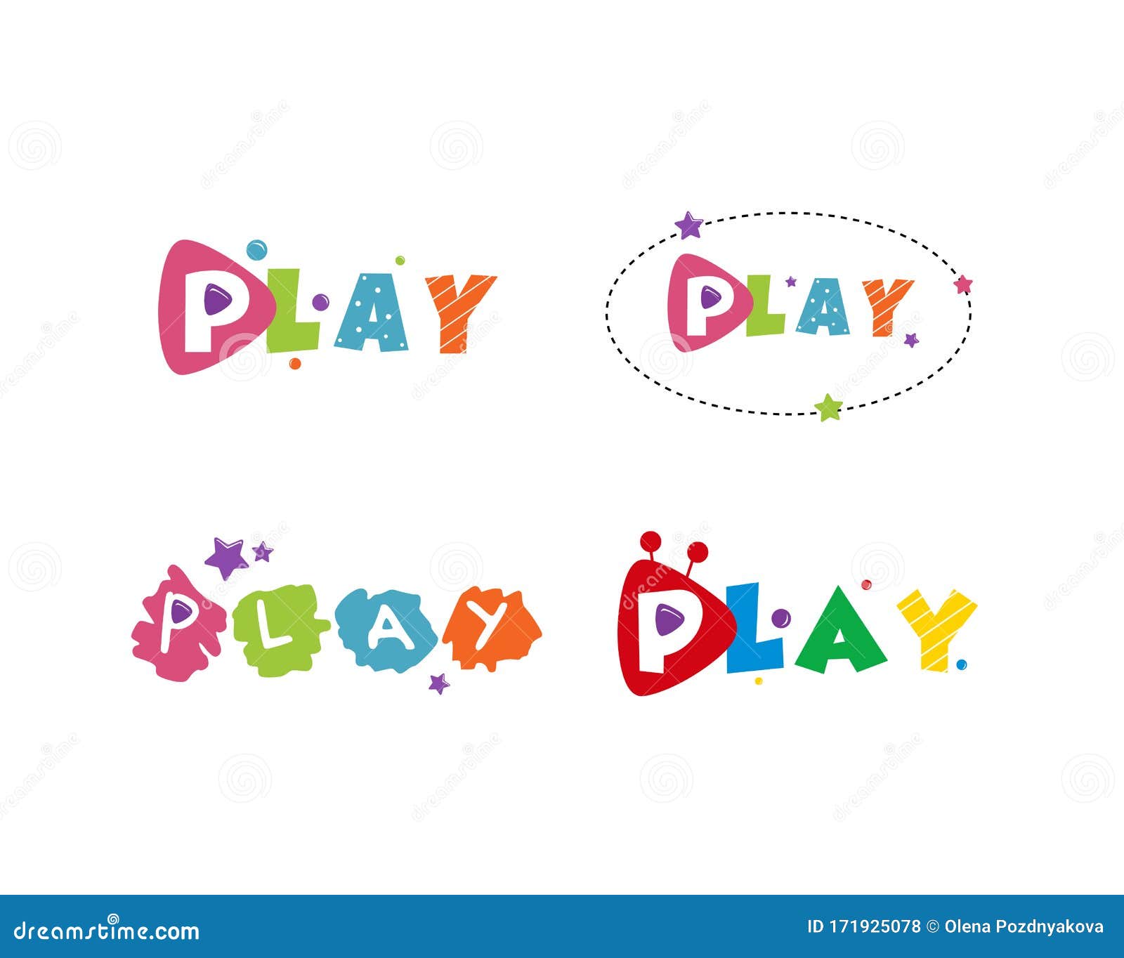 Kids Play Logo Design Vector Stock Vector - Illustration of calligraphy ...