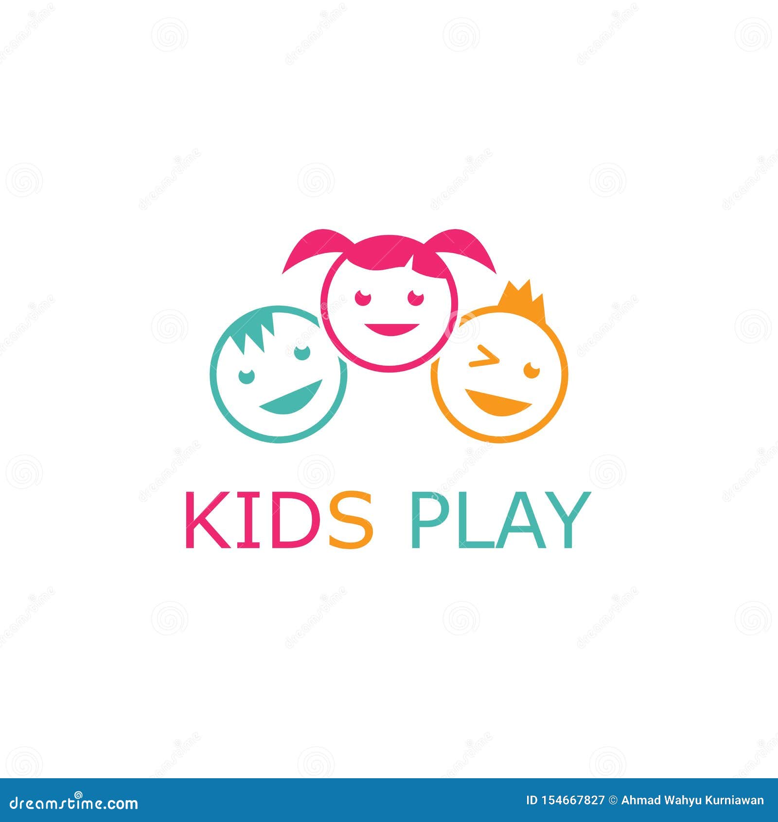 Kids play logo stock vector. Illustration of business - 154667827