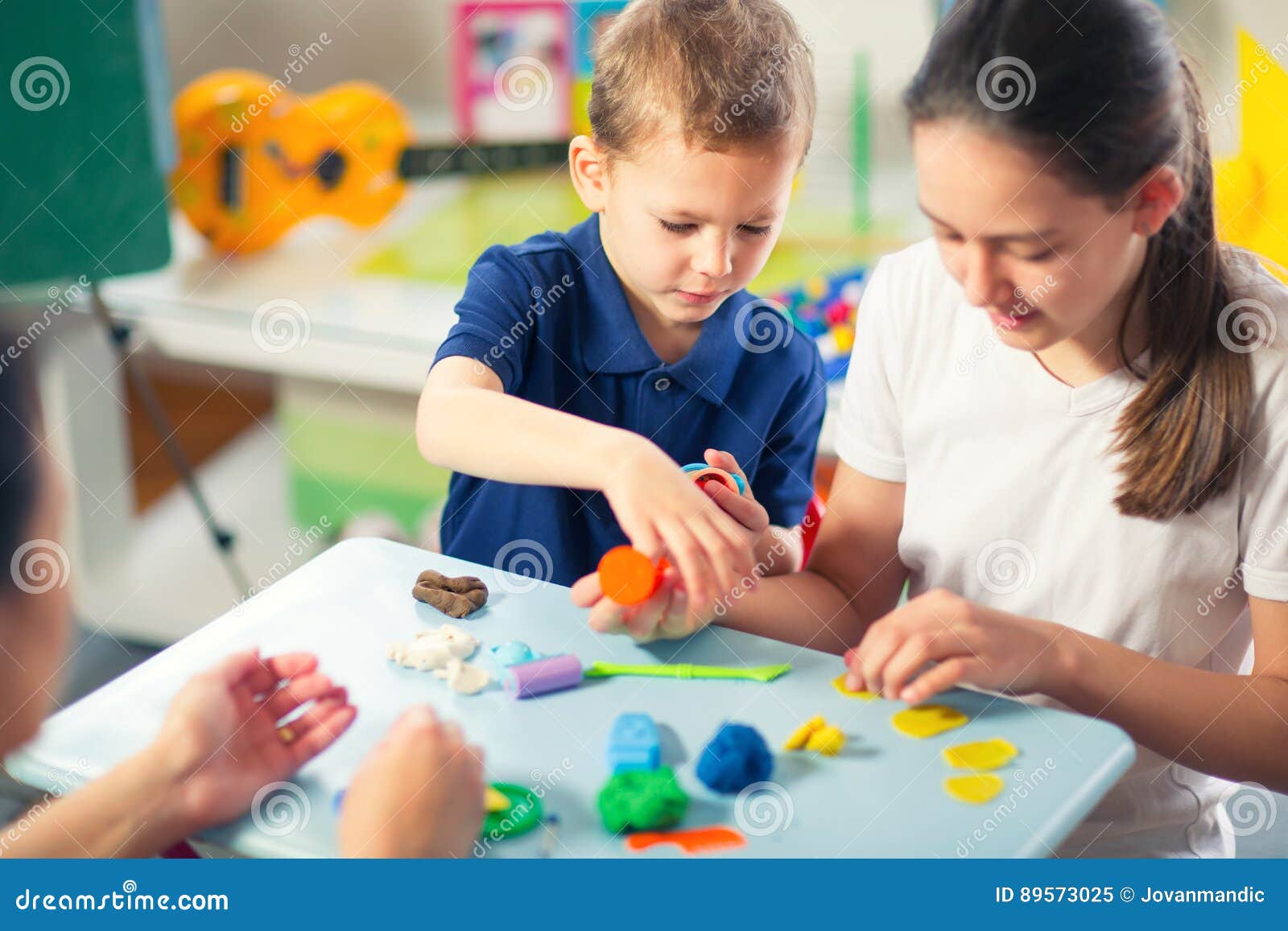 Kids Play Modeling Plasticine Stock Image - Image of modeling, growth ...