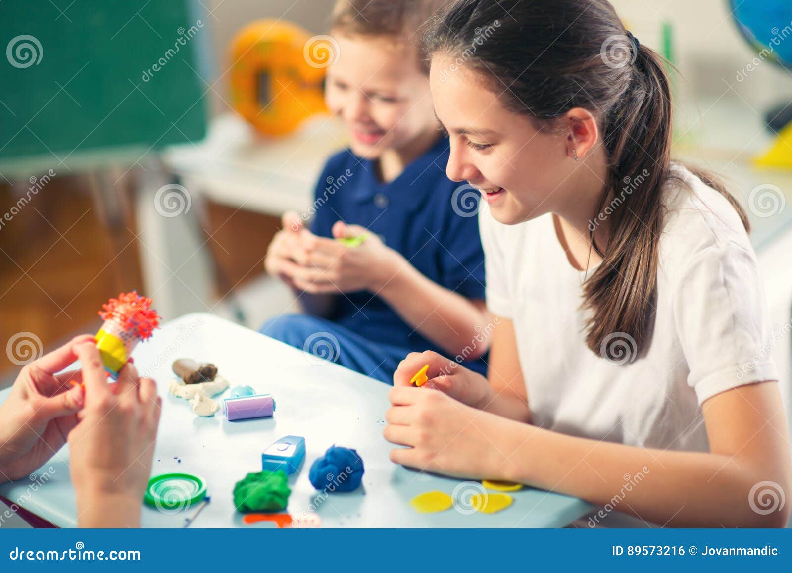 Kids Play Modeling Plasticine Stock Photo - Image of color, home: 89573216