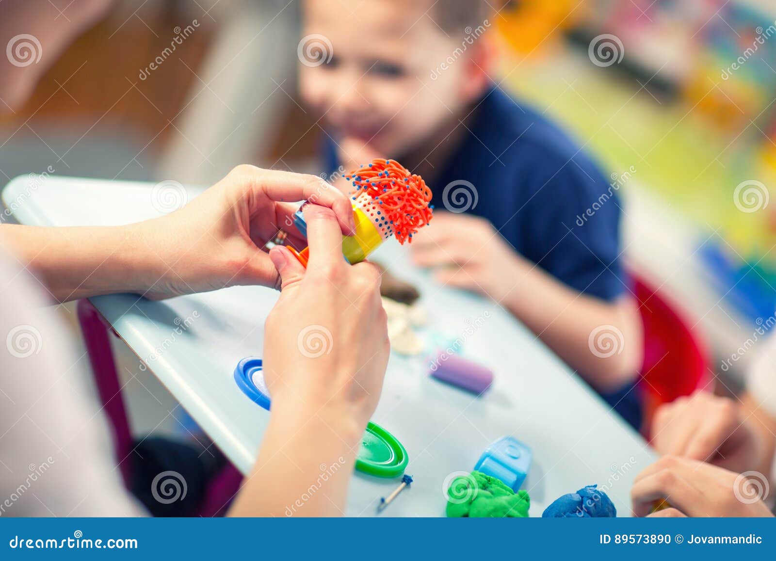 Kids Play Modeling Plasticine Stock Photo - Image of growth, kids: 89573890