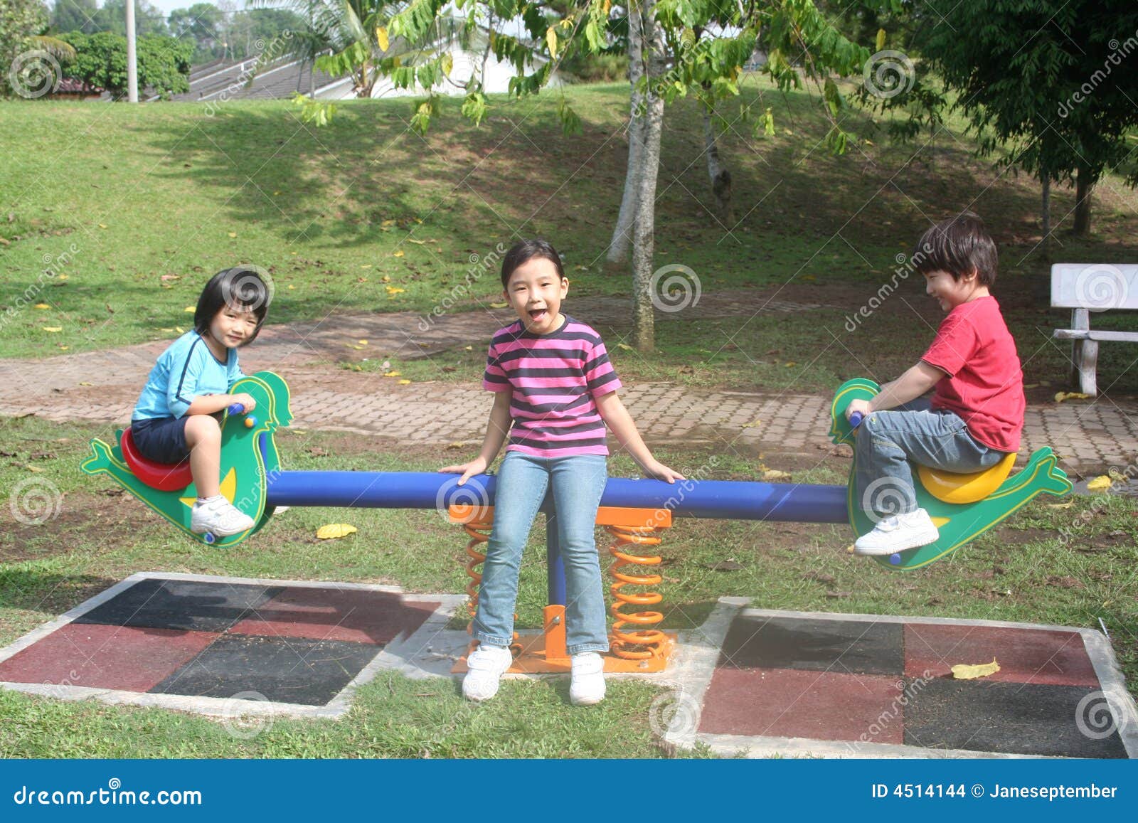 Kids at the playground stock photo. Image of company, kids - 4514144