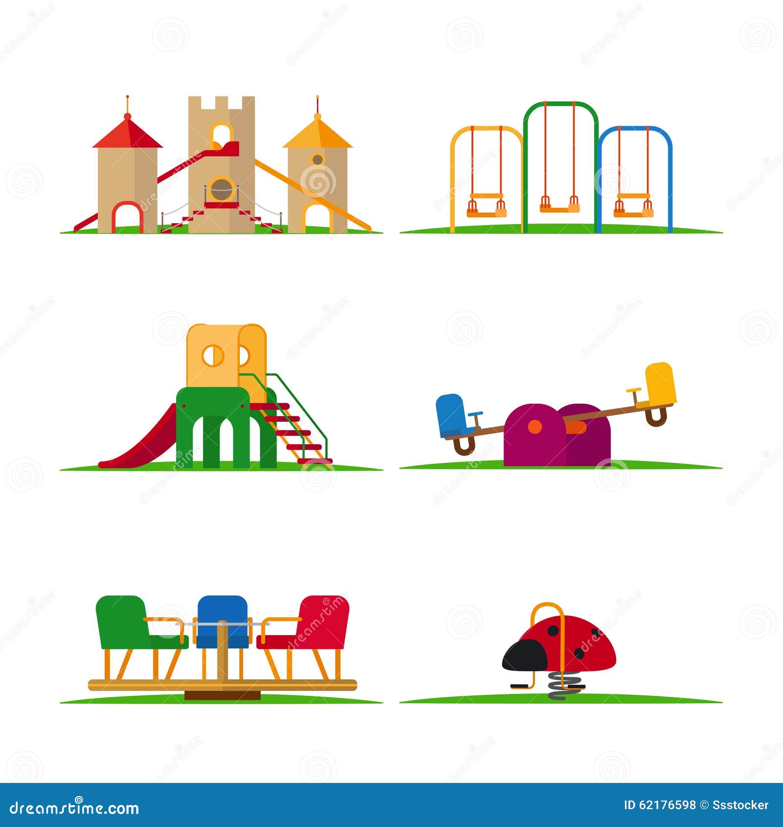 Kids playground elements stock vector. Illustration of playful - 62176598
