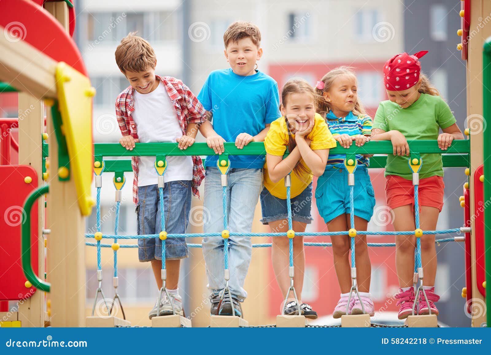 Kids on playground stock photo. Image of active, cheerful - 58242218